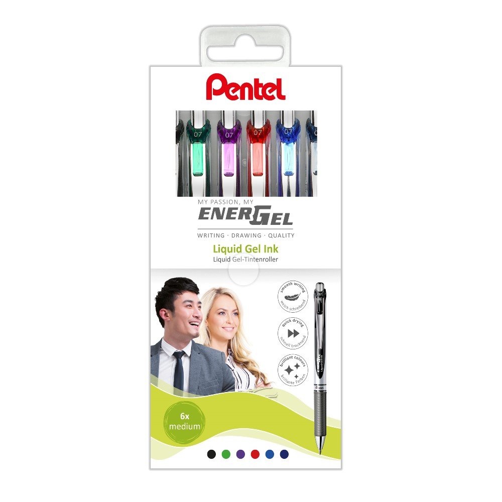6er Set Pentel EnerGel Xm Tintenroller BL77