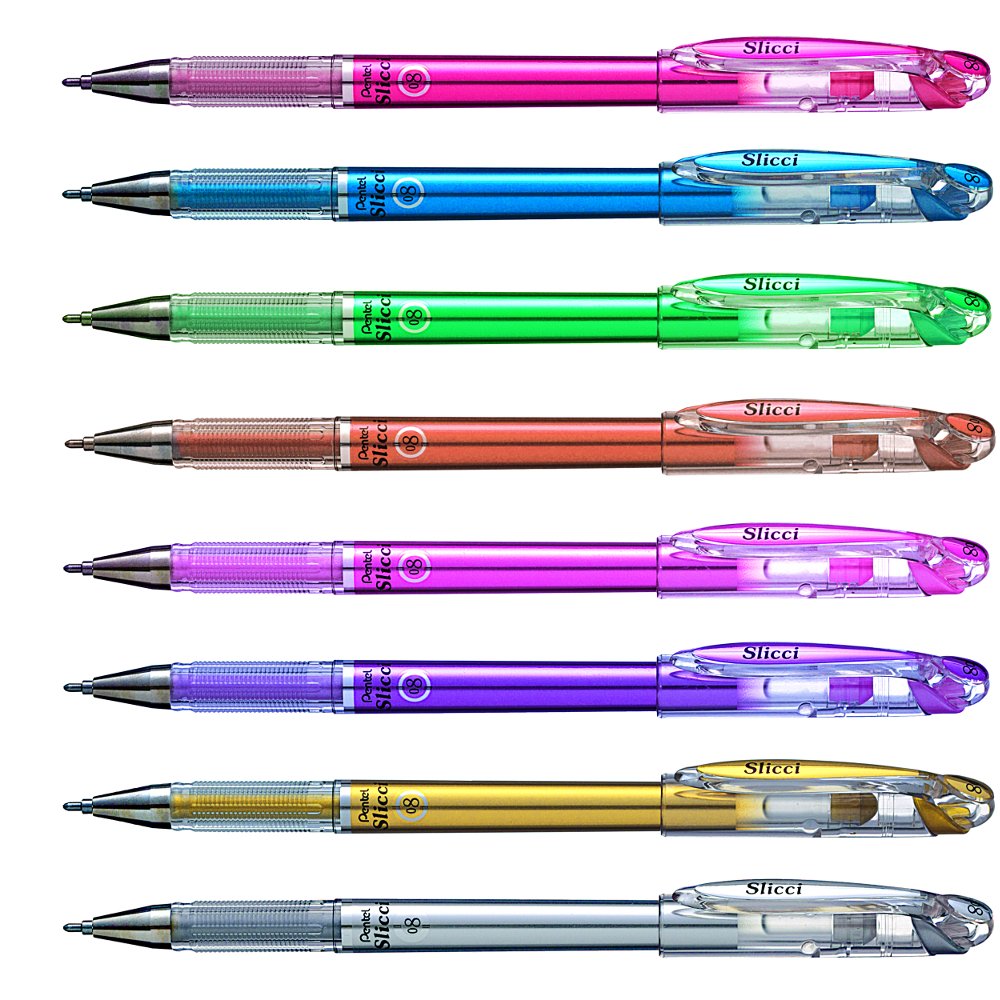 Pentel Gel-Tintenroller Slicci in Metallic-Farben